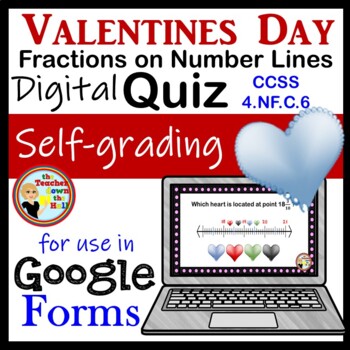 Fractions on Number Lines Google Forms Quiz Valentines Day Theme » The ...